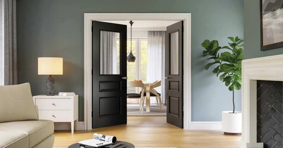 Shawfield Timber | Windsor Black Prefinished Bevelled Glaze Internal…